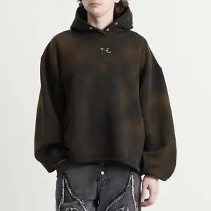 THUG CLUB Distressed Cotton Hoodie