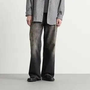 Acne Studios 1981 Trafalgar Wash Wide Leg Jeans - Black
