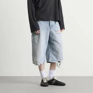 Acne Studios Judda Ripped Denim Shorts