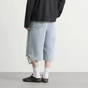Acne Studios Judda Ripped Denim Shorts