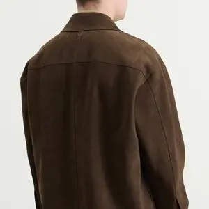 AMI Paris Suede Buttoned Overshirt