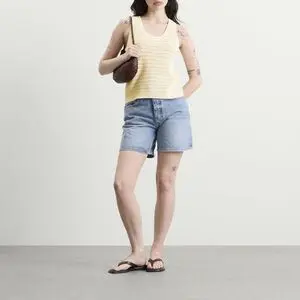 ANINE BING Arie Textured Knit Tank Top - Ivory
