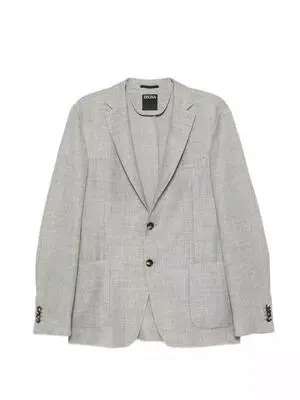 Zegna Notched-lapel Single-breasted Blazer - Grey