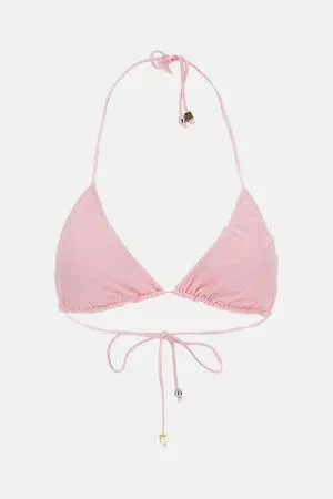 Jacquemus Pink Satin Bikini Top