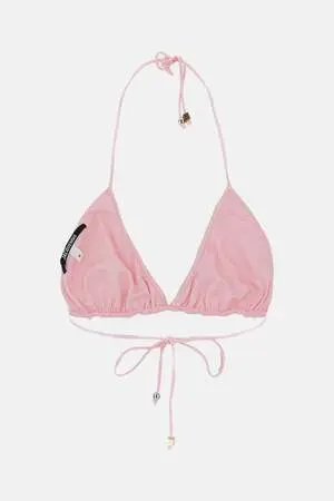 Jacquemus Pink Satin Bikini Top