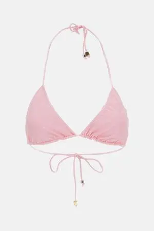 Jacquemus Pink Satin Bikini Top - Rose