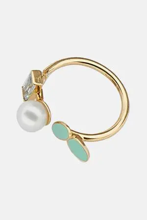 ALIITA Flower Petals Ring With Pearl And Citrine