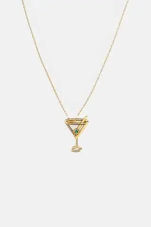 ALIITA Emerald Martini Necklace - Gold