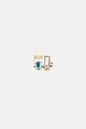 ALIITA Oval Double Baguette Ring - Oro