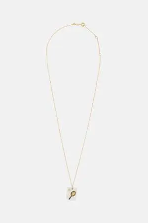 ALIITA 9kt Yellow Tennis Necklace With Mother-of-pearl
