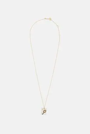 ALIITA 9kt Yellow Tennis Necklace With Mother-of-pearl - Gold
