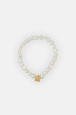 ALIITA Casita Bold Pearl Flat Bracelet - Bianco