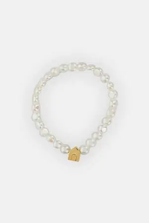 ALIITA Casita Bold Pearl Flat Bracelet - Bianco