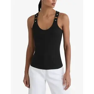 REISS Slim-fit Stretch-cotton Vest Top With Hardware Detail
