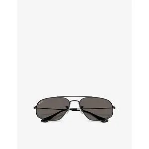 Ray-ban Rb3780 Rectangle Metal Sunglasses - Black