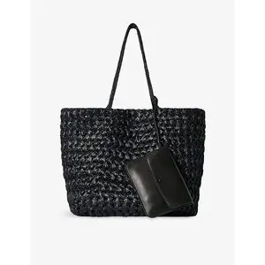 THE ROW Estelle Large Woven Tote Bag - Black Ans