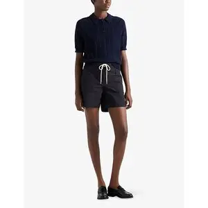 Prada Openwork Knit Cotton Polo Shirt