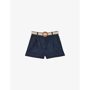 REISS Belted Linen Shorts