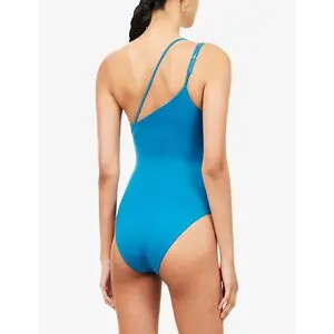 Max Mara Asymmetric One-shoulder Swimsuit - Turquoise