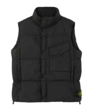 Stone Island Logo Patch High Neck Gilet - Black