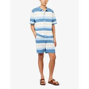 BELIER Bélier Crochet-knit Striped Shorts