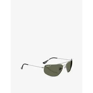 Ray-ban Rb3780 Rectangle-frame Metal Sunglasses - Grey
