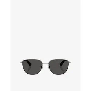 Burberry Square-frame Metal Sunglasses - Grey