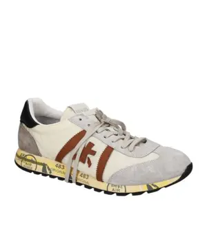 Premiata Lucy 8189 Suede And Fabric Sneakers With Logo Detailing