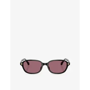 Versace Rectangle Acetate Sunglasses - Black