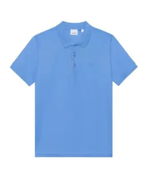 Burberry Pull-down Short-sleeved Polo Shirt - Blue