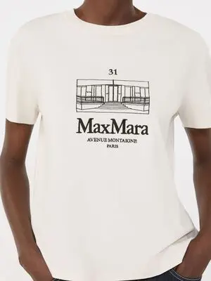 Max Mara Graphic-embroidered Crewneck T-shirt - Sand-colored