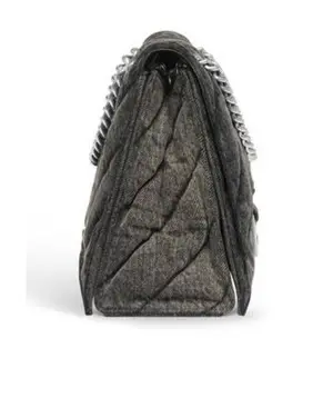 Balenciaga Crush Medium Quilted Shoulder Bag - Black