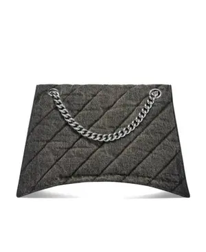 Balenciaga Crush Medium Quilted Shoulder Bag - Black