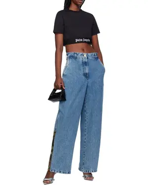 Palm Angels Logo Tape Cropped Top