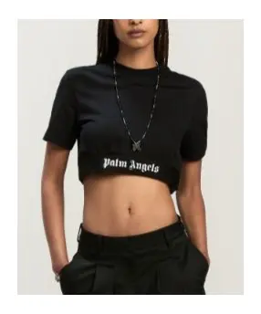 Palm Angels Logo Tape Cropped Top