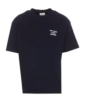 Drole De Monsieur Drôle De Slogan Printed Crewneck T-shirt - Black