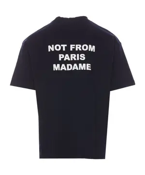Drole De Monsieur Drôle De Slogan Printed Crewneck T-shirt - Black