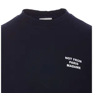 Drole De Monsieur Drôle De Slogan Printed Crewneck T-shirt - Black