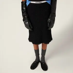 Miu Miu Embroidered Logo Cropped Jacket
