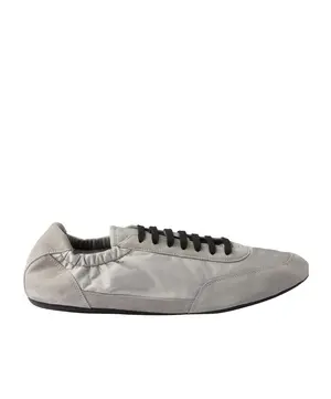 Prada Re-nylon And Suede Elasticized Sneakers - Cloud Ash