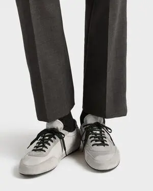 Prada Re-nylon And Suede Elasticized Sneakers - Cloud Ash