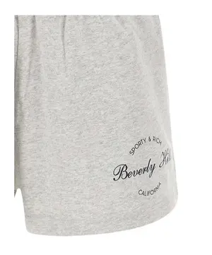 SPORTY  RICH Sporty & Rich Elastic Waist Shorts With 'beverly Hills' Print