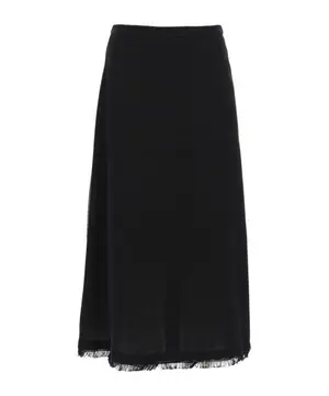 Max Mara Zipper Skirt With Fringed Hem