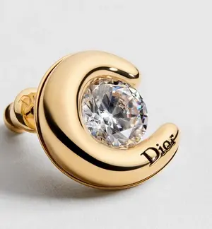 Dior Gold-plated Motif Stud Earrings