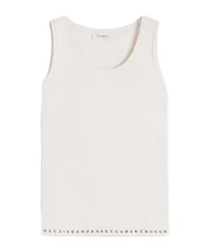 Max Mara Sleeveless Vest Top With Stud Embellishments