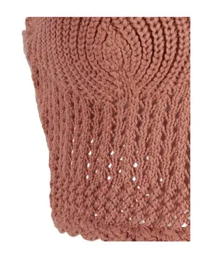 Ermanno Scervino Crochet Knit V-neck Cropped Top