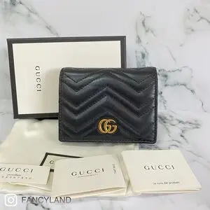 Gucci Gg Marmont Card Case Wallet - Black
