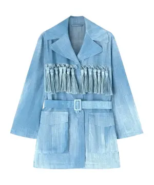 Ermanno Scervino Belted Jacket With Tassel Embellishments