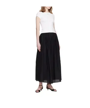 Loulou De Saison Naya Flared Midi Skirt - Black