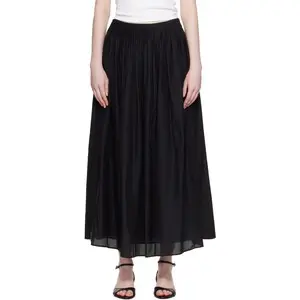 Loulou De Saison Naya Flared Midi Skirt - Black